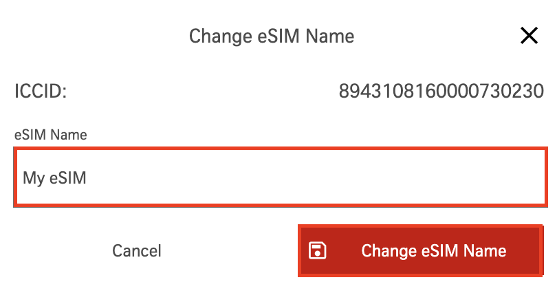 Give your eSIM a reference name – SWISS eSIM by Breeze
