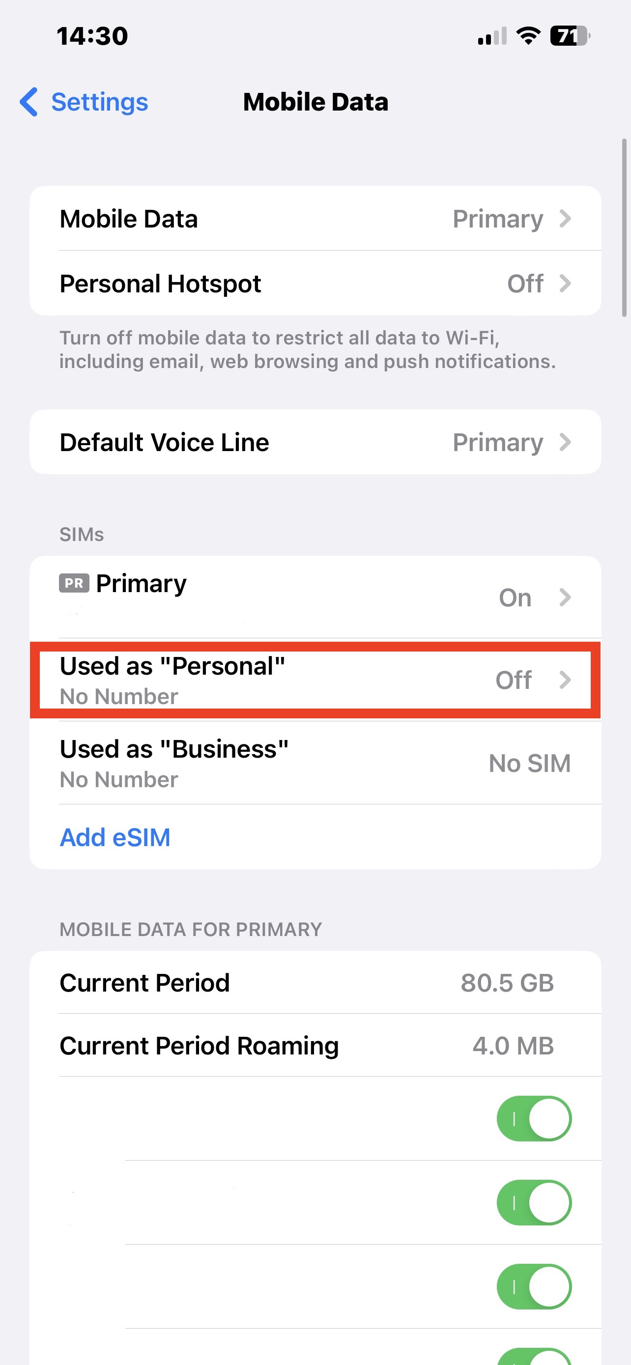 Hoe een eSIM aan- en uit te schakelen op de iPhone – SWISS eSIM by Breeze